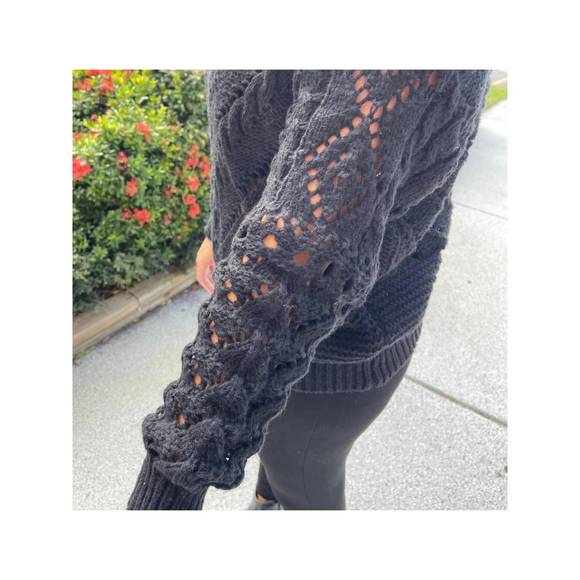 BiBi | Sweaters | New Bibi Snow Some Skin Sweater In Black | Poshmark